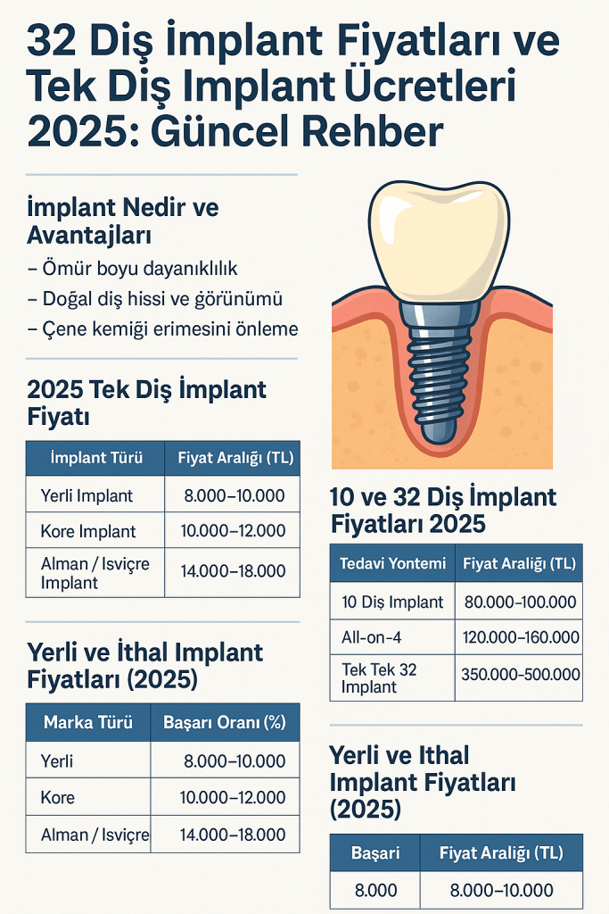 32 Diş İmplant Fiyatları ve Tek Diş İmplant Ücretleri - İmplant ...